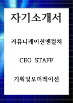자기소개서 커뮤니케이션앤컬쳐 CEO STAFF 기획및오퍼레이션