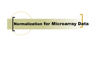 Normalization for Microarray Data