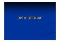 운동치료학 TYPE OF MOTOR UNIT 모터 유닛